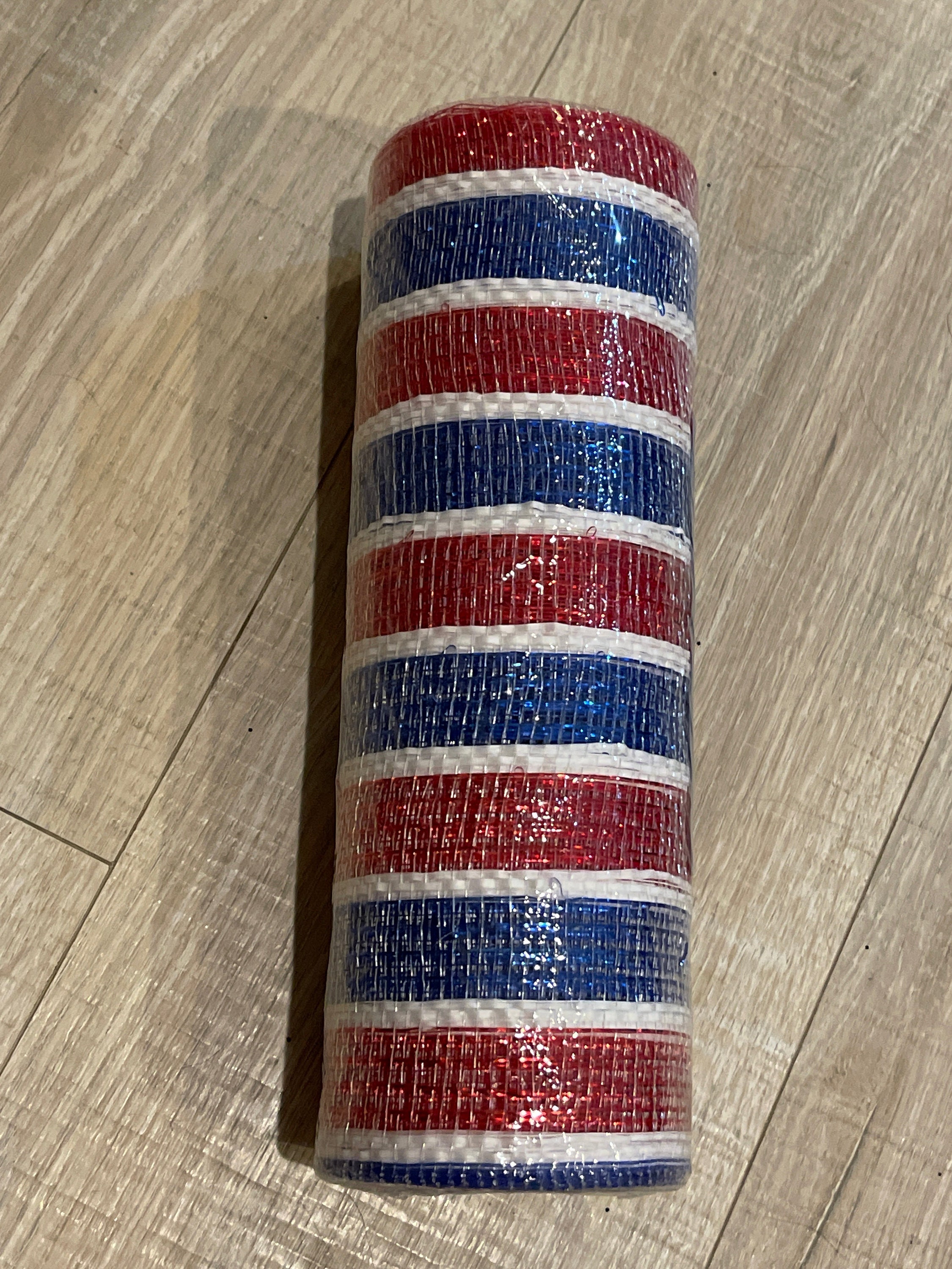 Red White and Blue Deco Mesh, Patriotic stripes Deco Mesh Ribbon ...