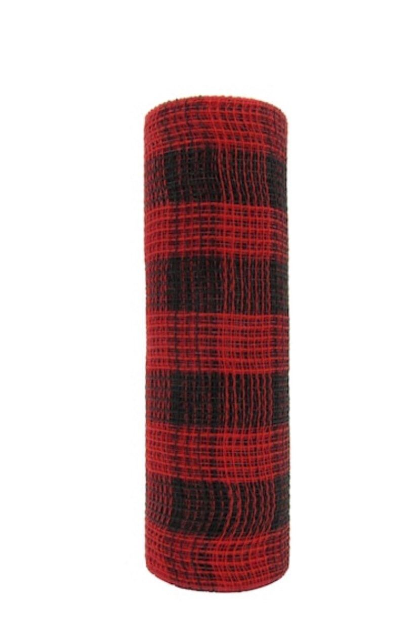 Deco Mesh Red & Black Buffalo Check Fabric Mesh 10 X 19 Feet Deco Mesh ...