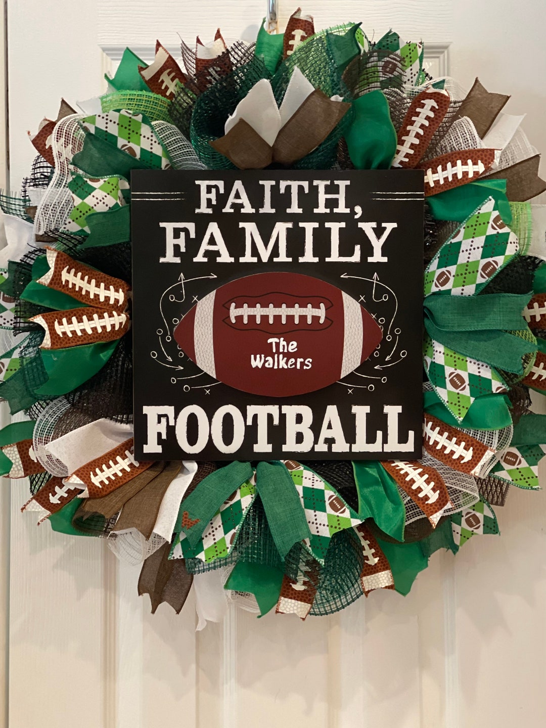 Football Wreath - Customizable Football Season Wreath Fall Wreath ...