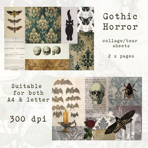 Gothic Horror Collage Sheet - Junk Journals, Printable Paper Crafts ...