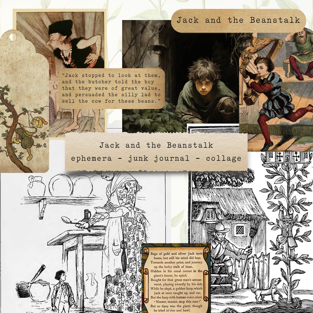 Jack and the Beanstalk Collage Sheet - Words & Pictures for Junk ...