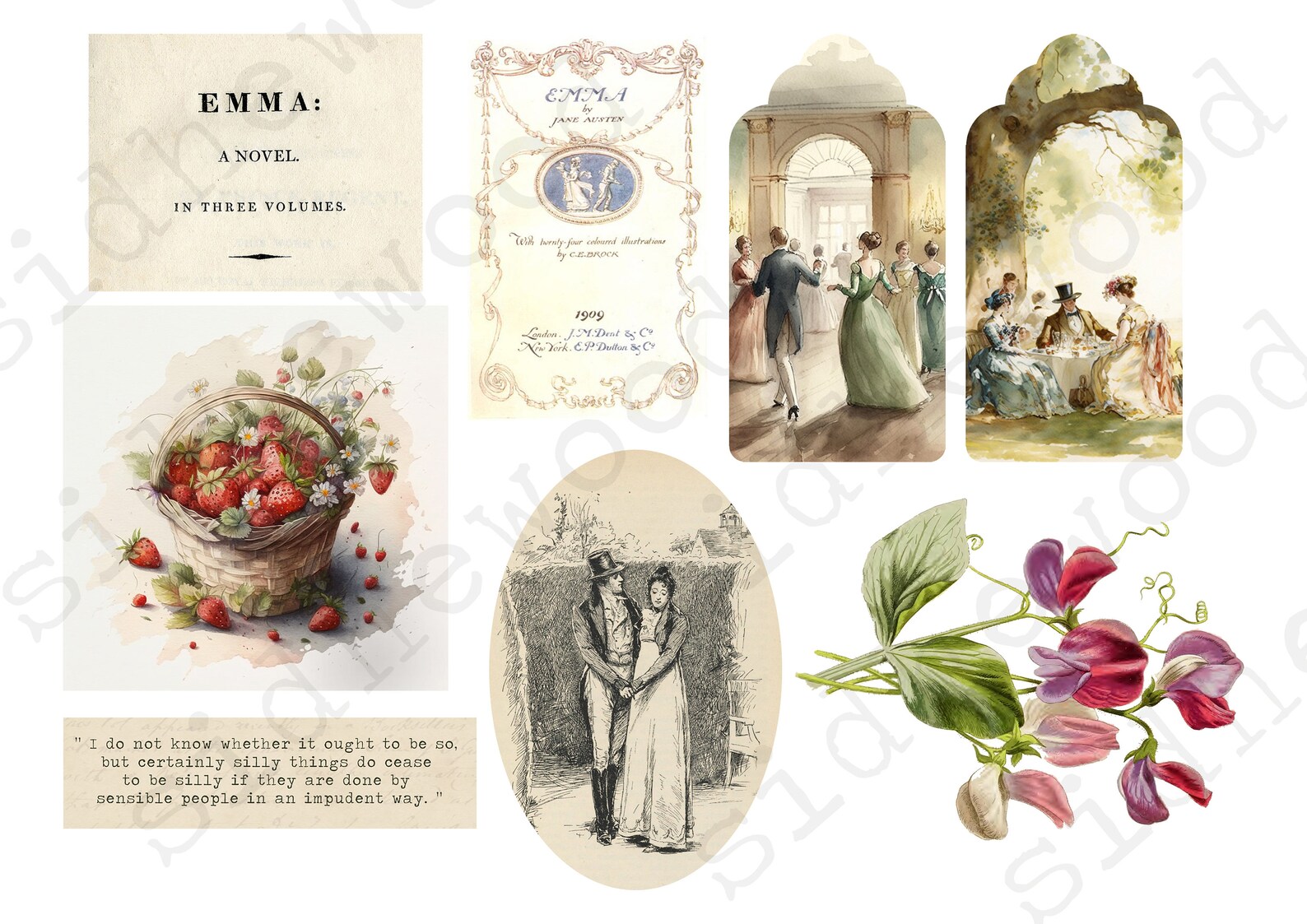 Emma by Jane Austen Ephemera, Junk Journals, Printable Paper Crafts ...