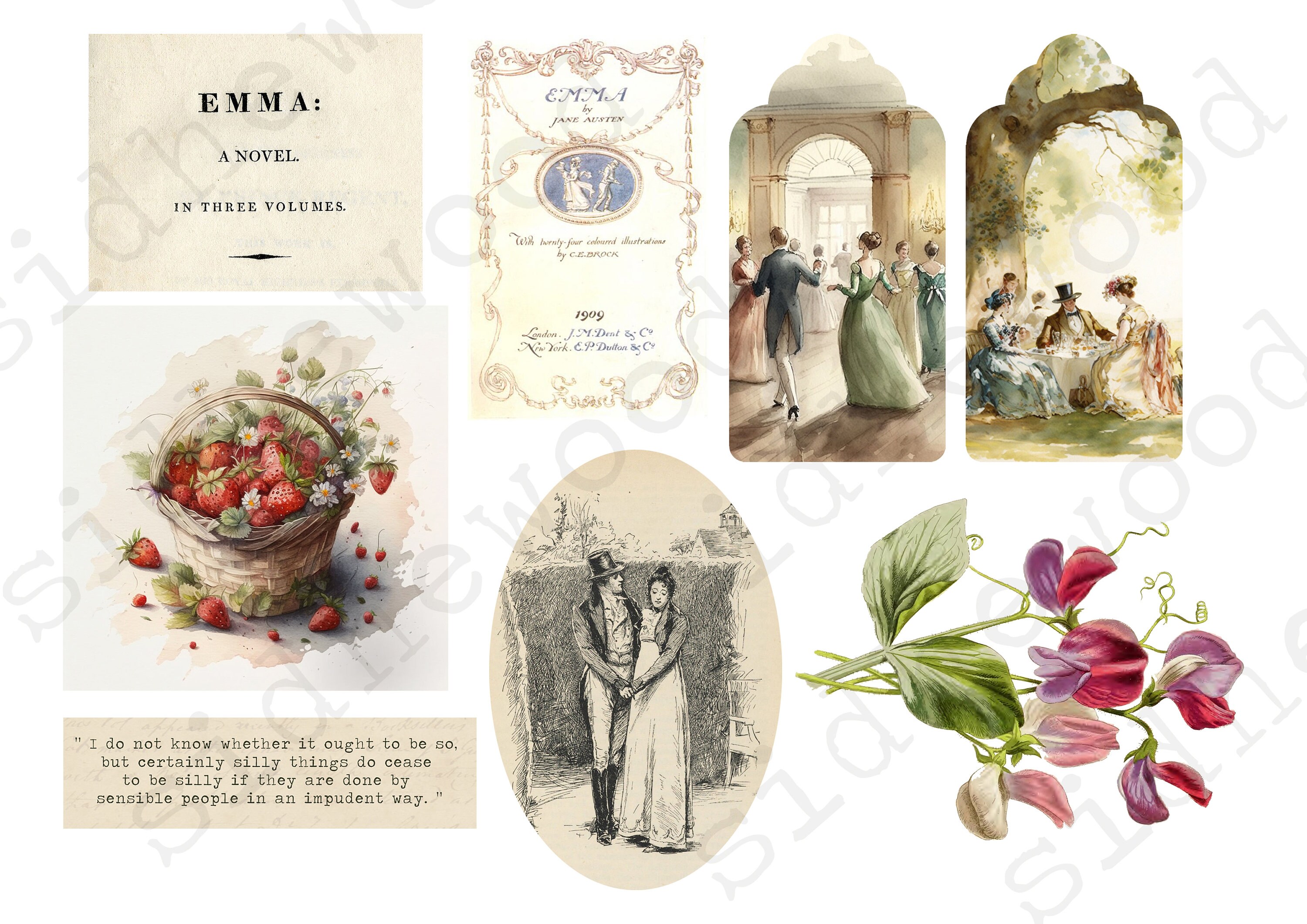 Emma by Jane Austen Ephemera, Junk Journals, Printable Paper Crafts ...