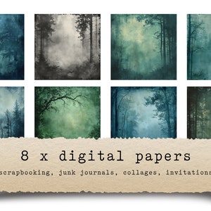 Dark Fairytale Forest - Digital Papers, Backgrounds, Scrapbooking, Jpg ...