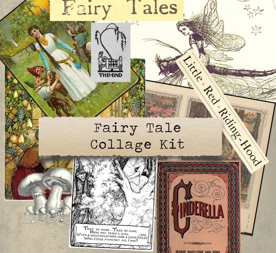 Fairy Tale Collage Sheet Words and Pictures for Junk - Etsy