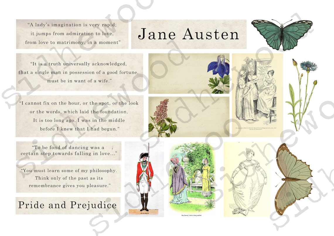 Pride and Prejudice by Jane Austen Deluxe - Ephemera, Junk Journals ...