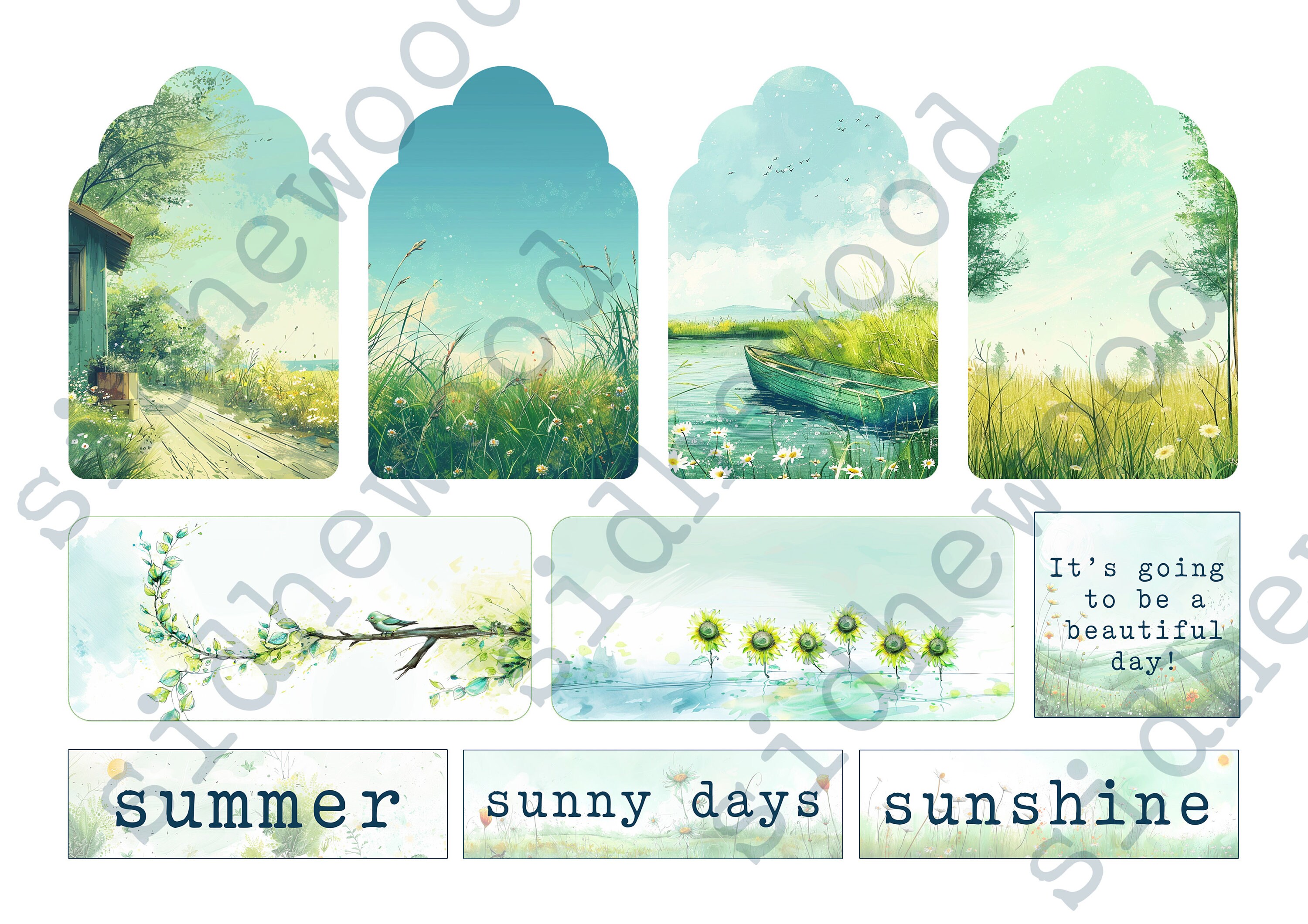 Sunny Days - Junk Journal, Collage, Gift Tags, Printable Paper Crafts ...