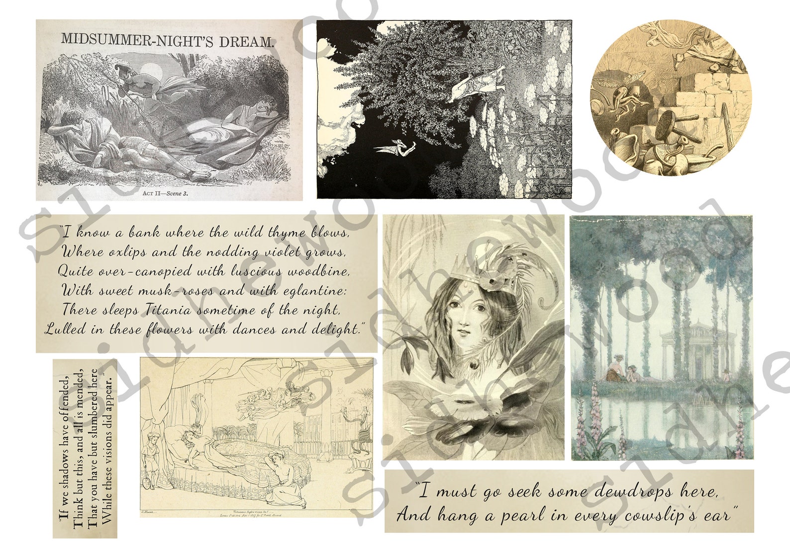 A Midsummer Night's Dream - Junk Journal, Shakespeare Ephemera ...
