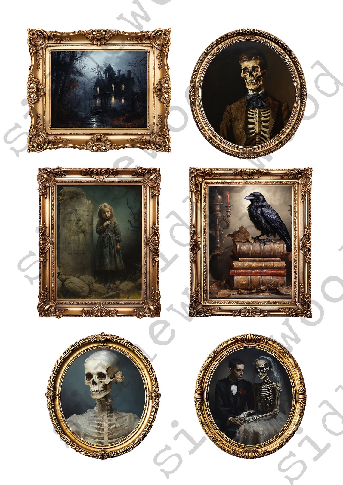 Spooky Frames 12 PNG Files, Digital Download, Clipart, Fussy Cut ...