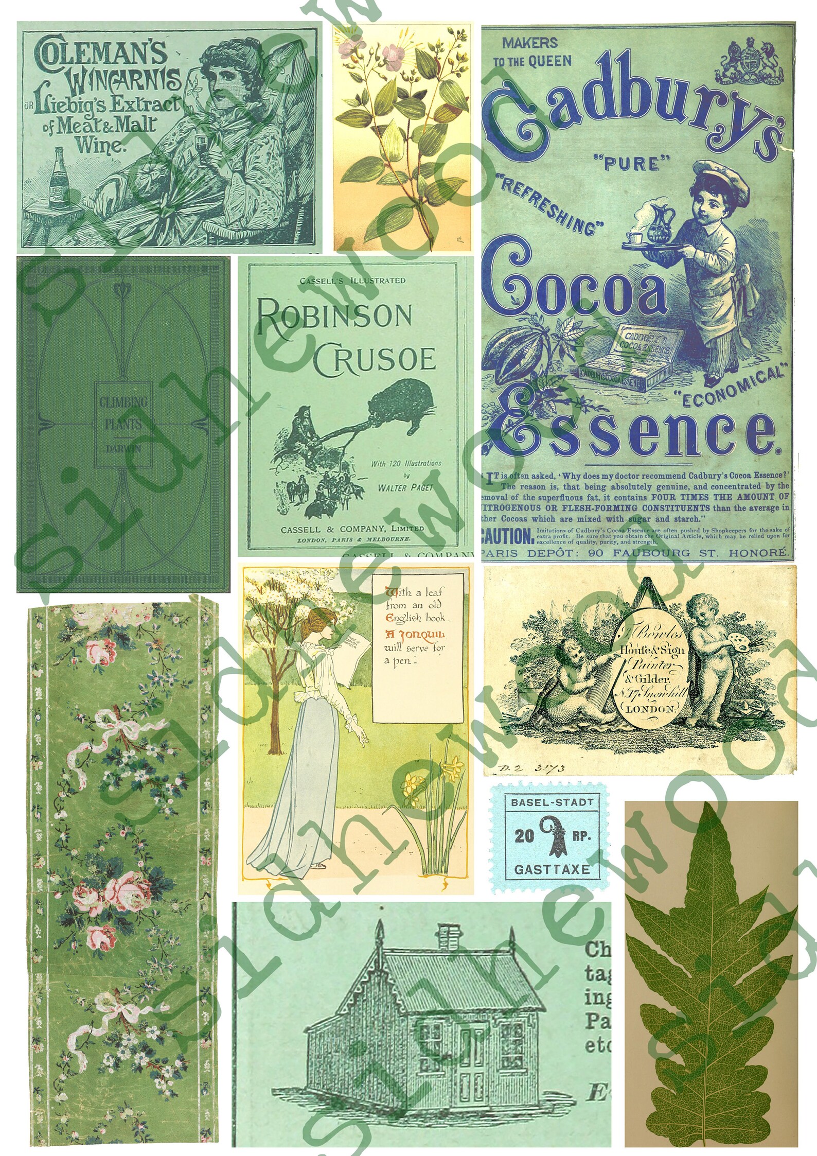 Green Ephemera, Junk Journals, Printable Paper Crafts, Scrapbooking ...