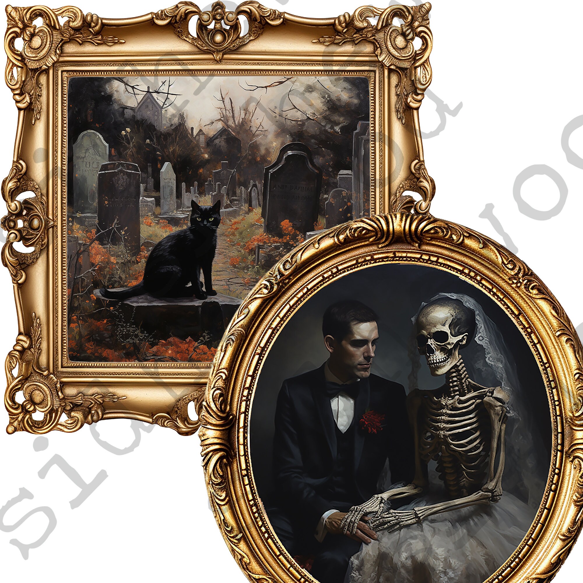 Spooky Frames - 12 PNG Files, Digital Download, Clipart, Fussy Cut ...