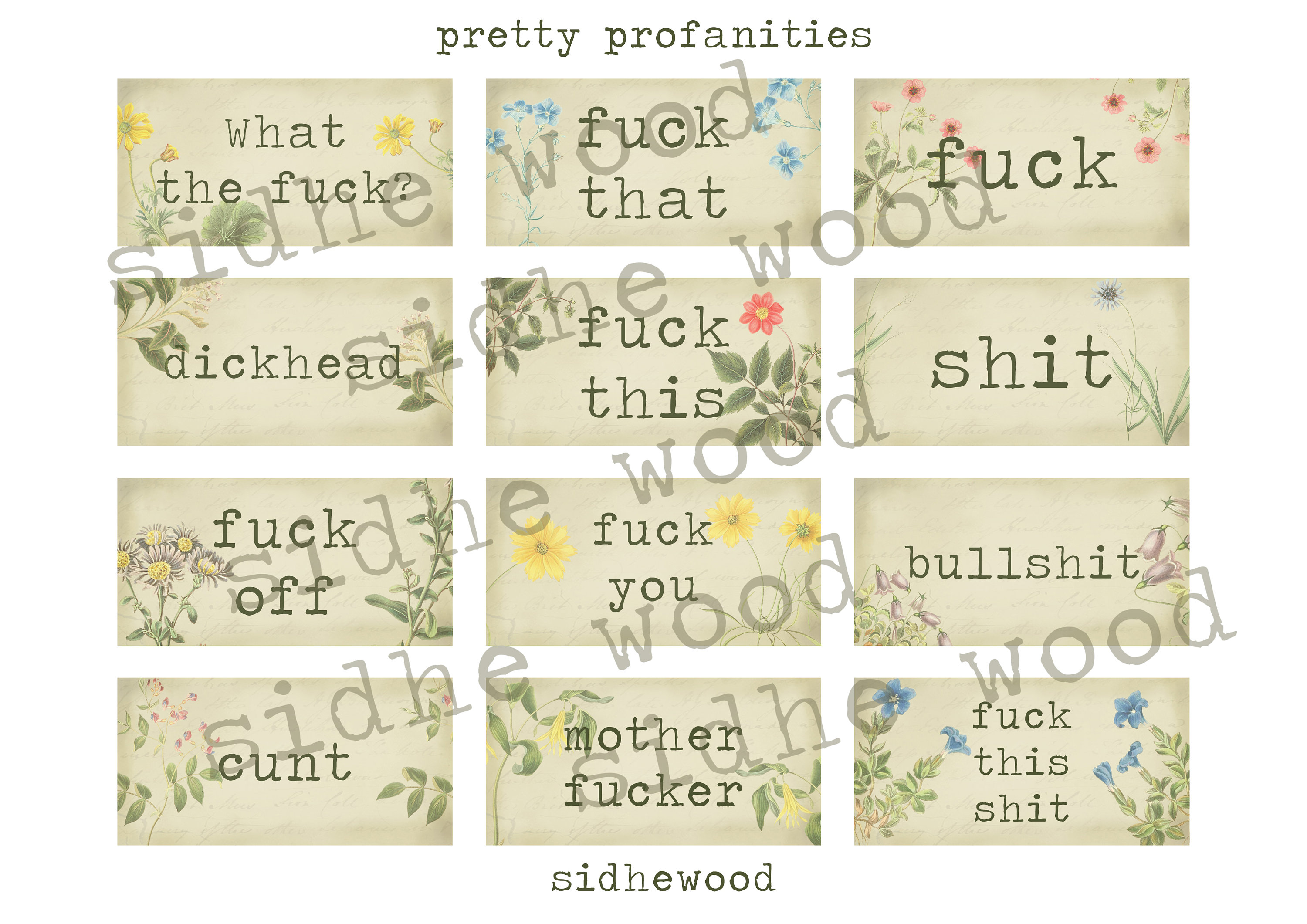 Pretty Profanities - Swear Words, Junk Journals, Printable Paper Crafts ...