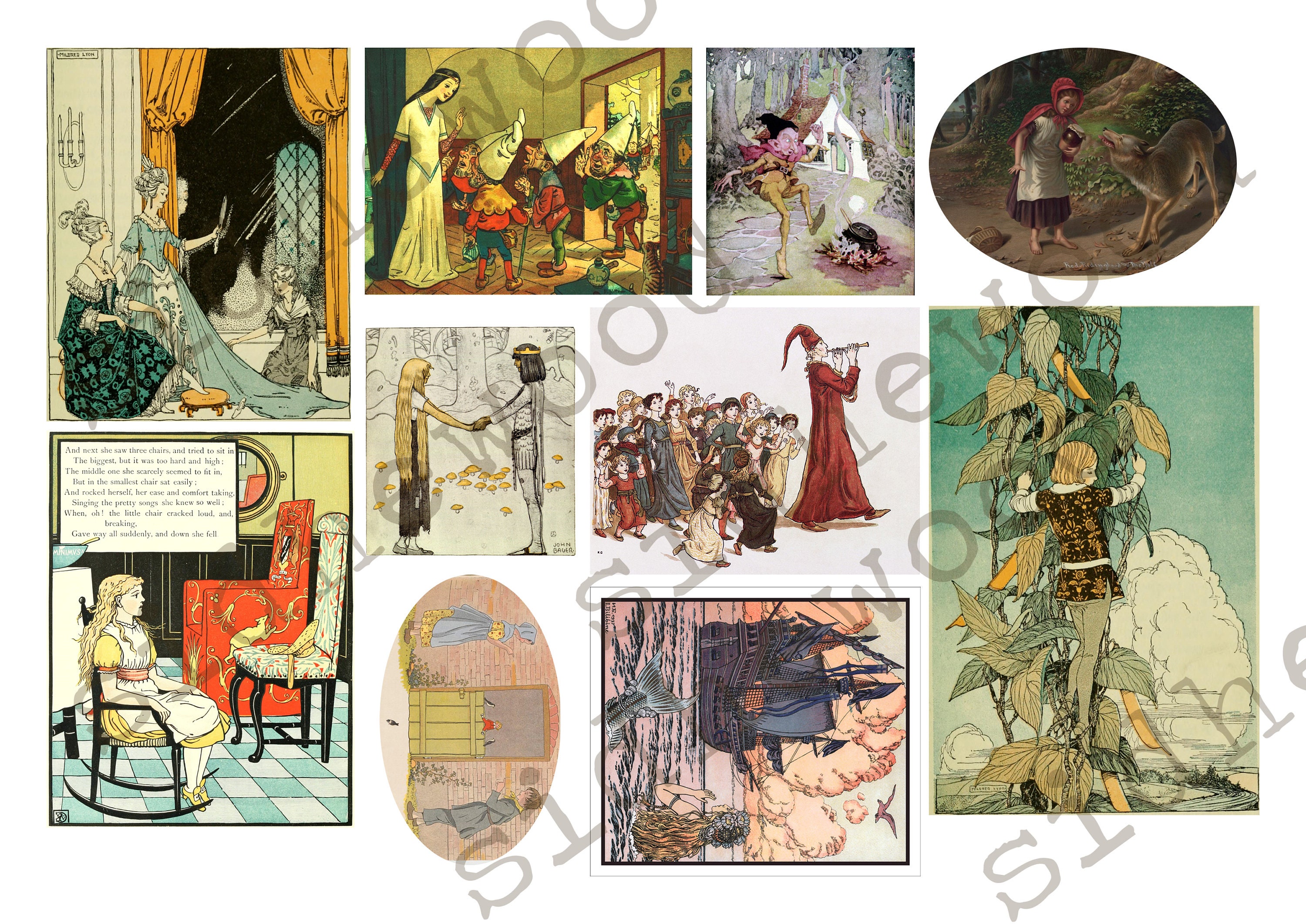 Fairy Tale Collage Sheet - Words and Pictures for Junk Journals ...