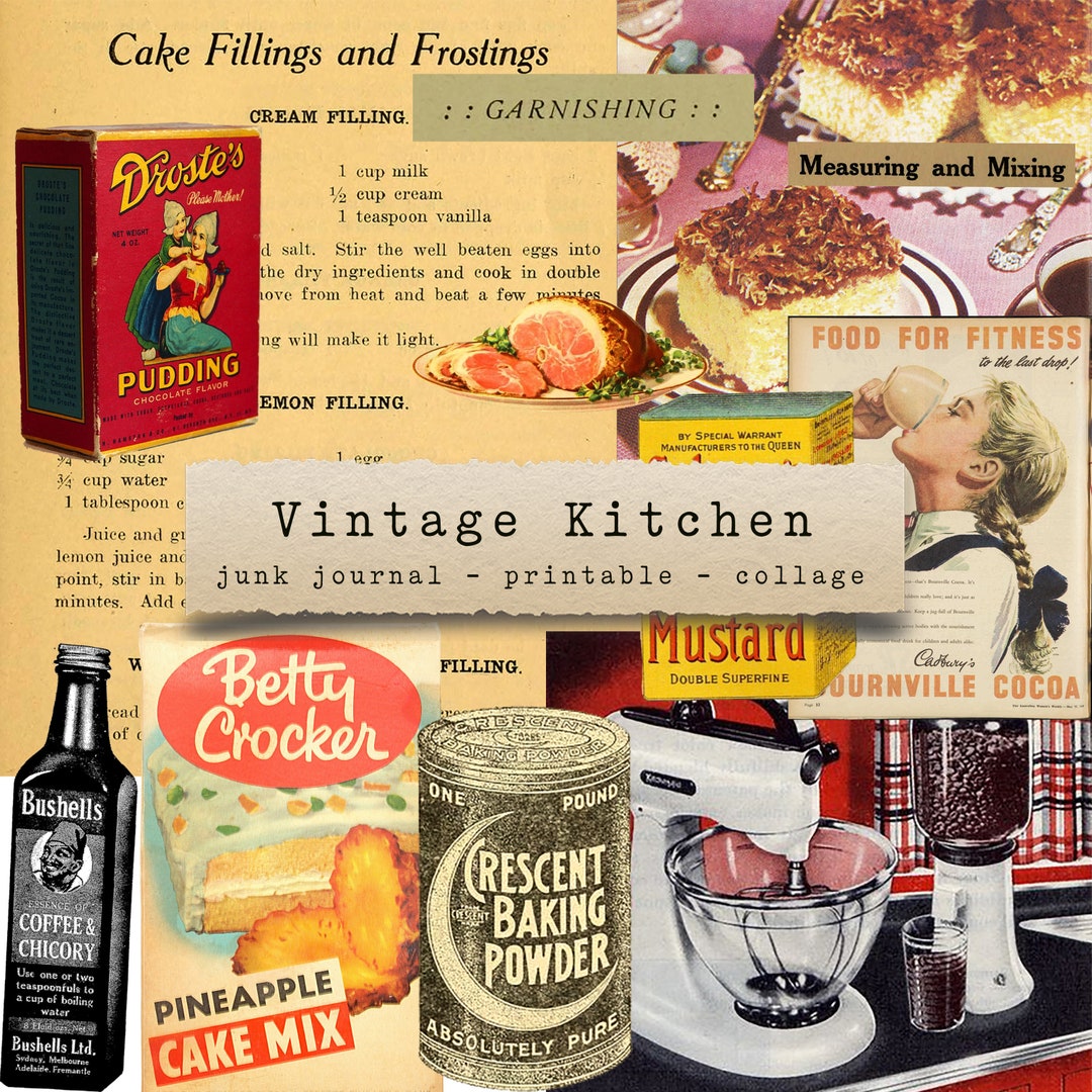 Vintage Kitchen - Ephemera, Junk Journals, Printable Paper Crafts ...