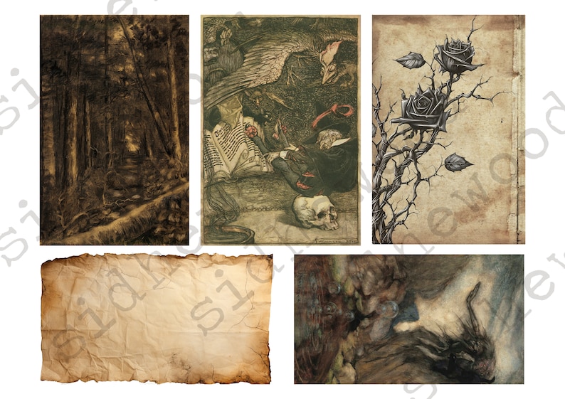 Dark Fairy Tale Junk Journal Kit - Pages, Ephemera, Printable ...