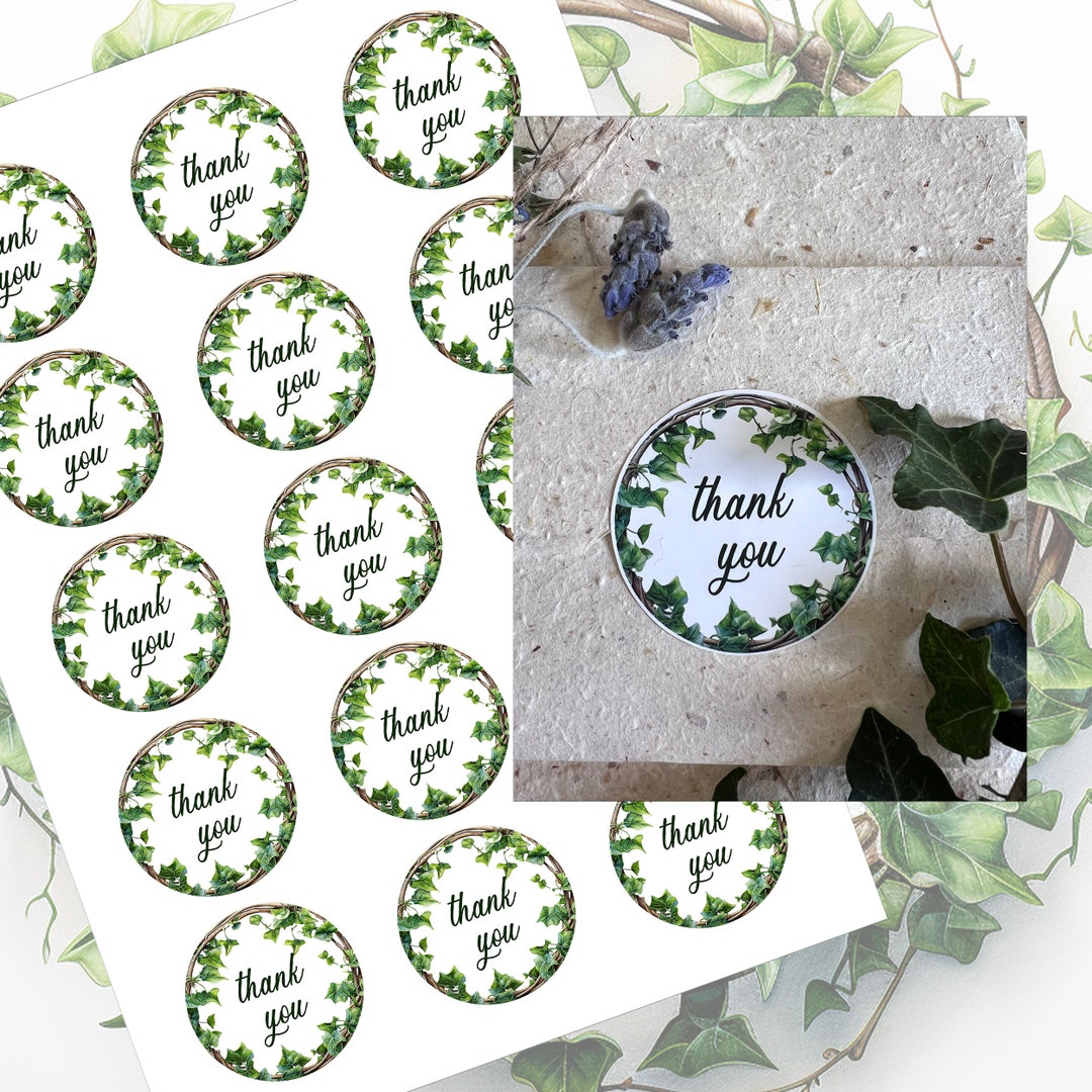 Thank You Stickers, Packaging, Ivy, Nature, Png, Small Business, Party ...