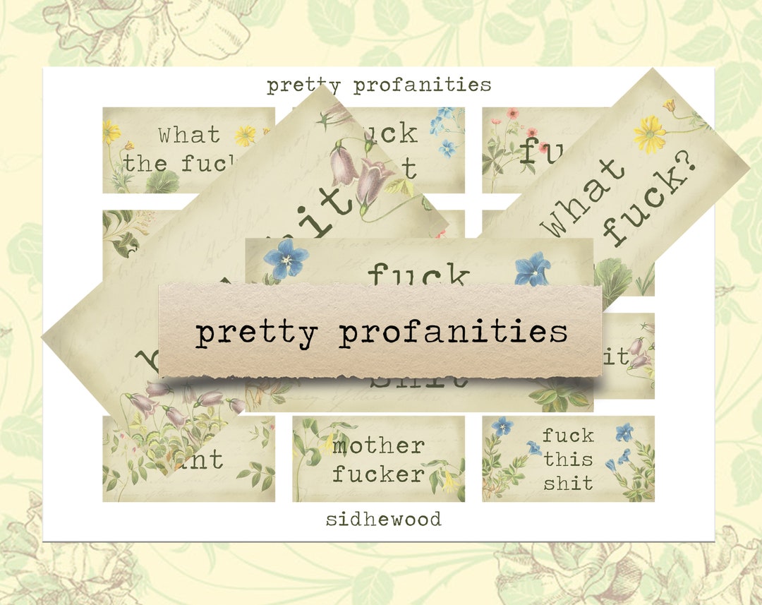 Pretty Profanities - Swear Words, Junk Journals, Printable Paper Crafts ...