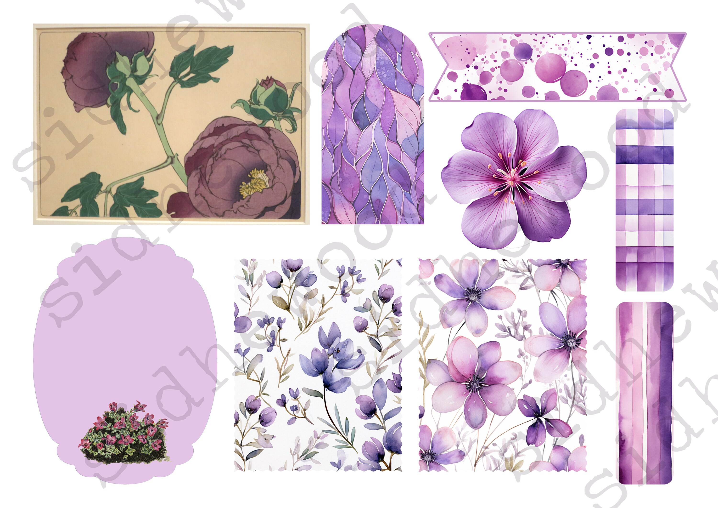 Purple Ephemera, Junk Journals, Printable Paper Crafts, Scrapbooking ...