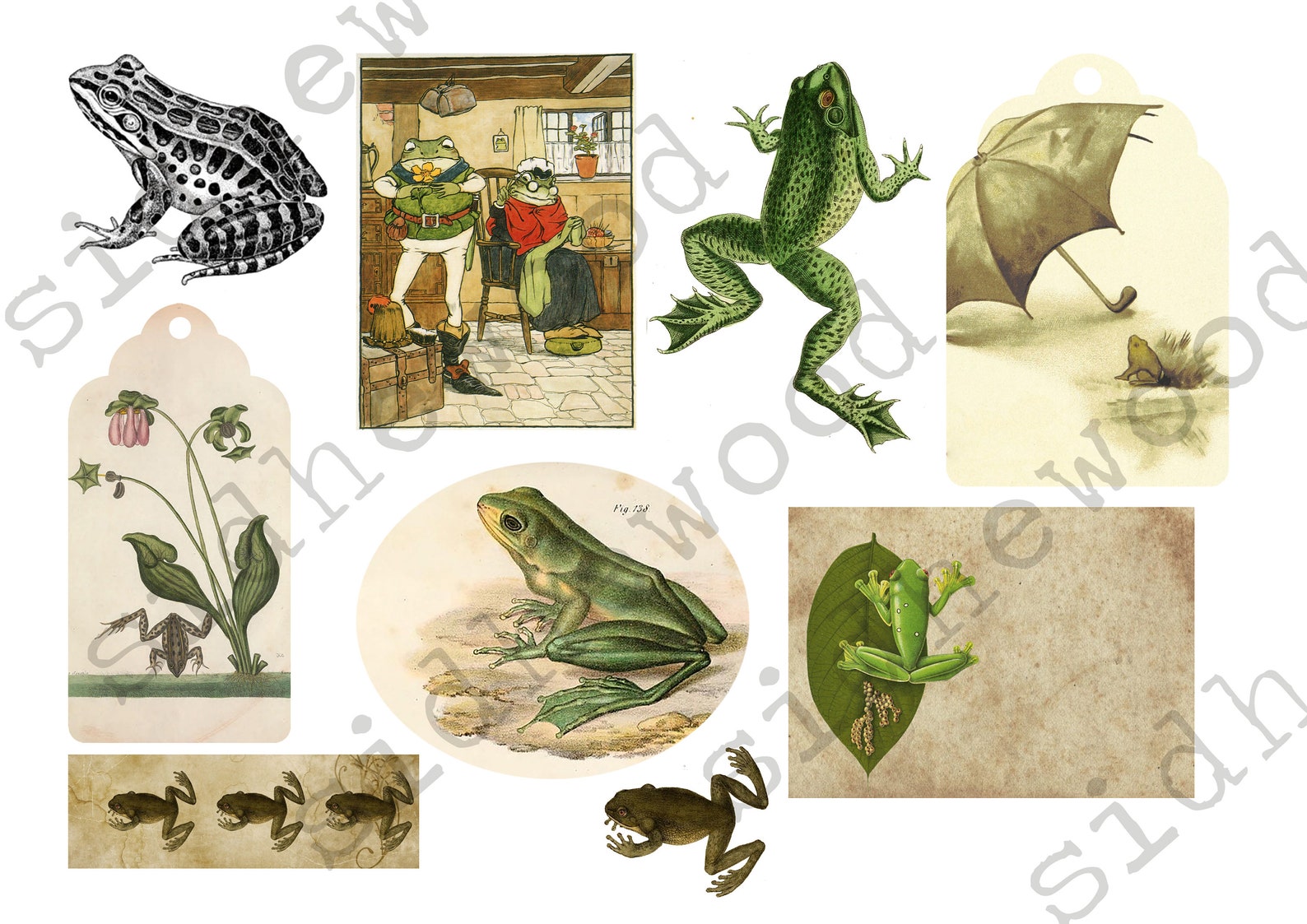 Frogs - Ephemera, Junk Journals, Printable Paper Crafts, Scrapbooking ...