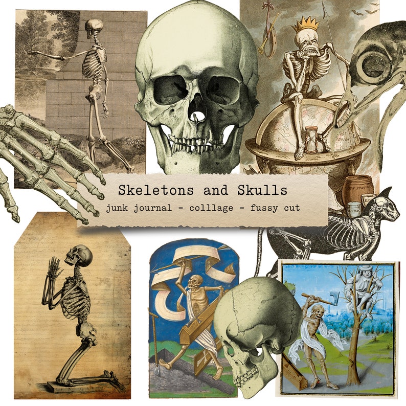 Skeletons & Skulls - Ephemera, Junk Journals, Printable Paper Crafts ...