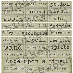 Fairy Magic Collage Sheet - Words & Pictures for Junk Journals ...