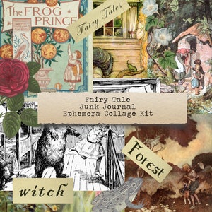 Fairy Tale Forest Collage Sheet Words and Pictures for Junk - Etsy
