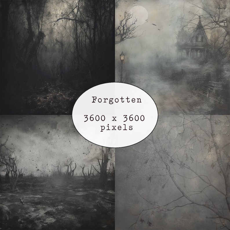 Forgotten - Dark Digital Papers, Backgrounds, Scrapbooking, Jpg, Junk ...