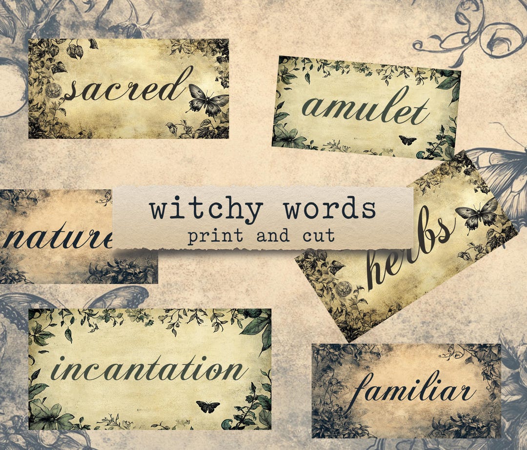 Witchy Words - Magical Words, Junk Journals, Printable Paper Crafts ...