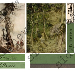 Fairy Tale Forest Collage Sheet - Words and Pictures for Junk Journals ...