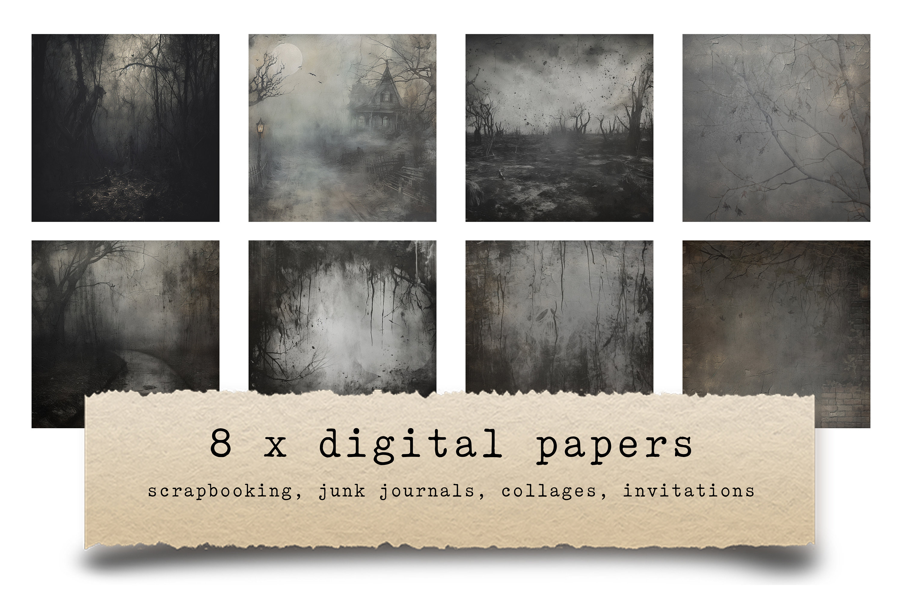 Forgotten - Dark Digital Papers, Backgrounds, Scrapbooking, Jpg, Junk ...