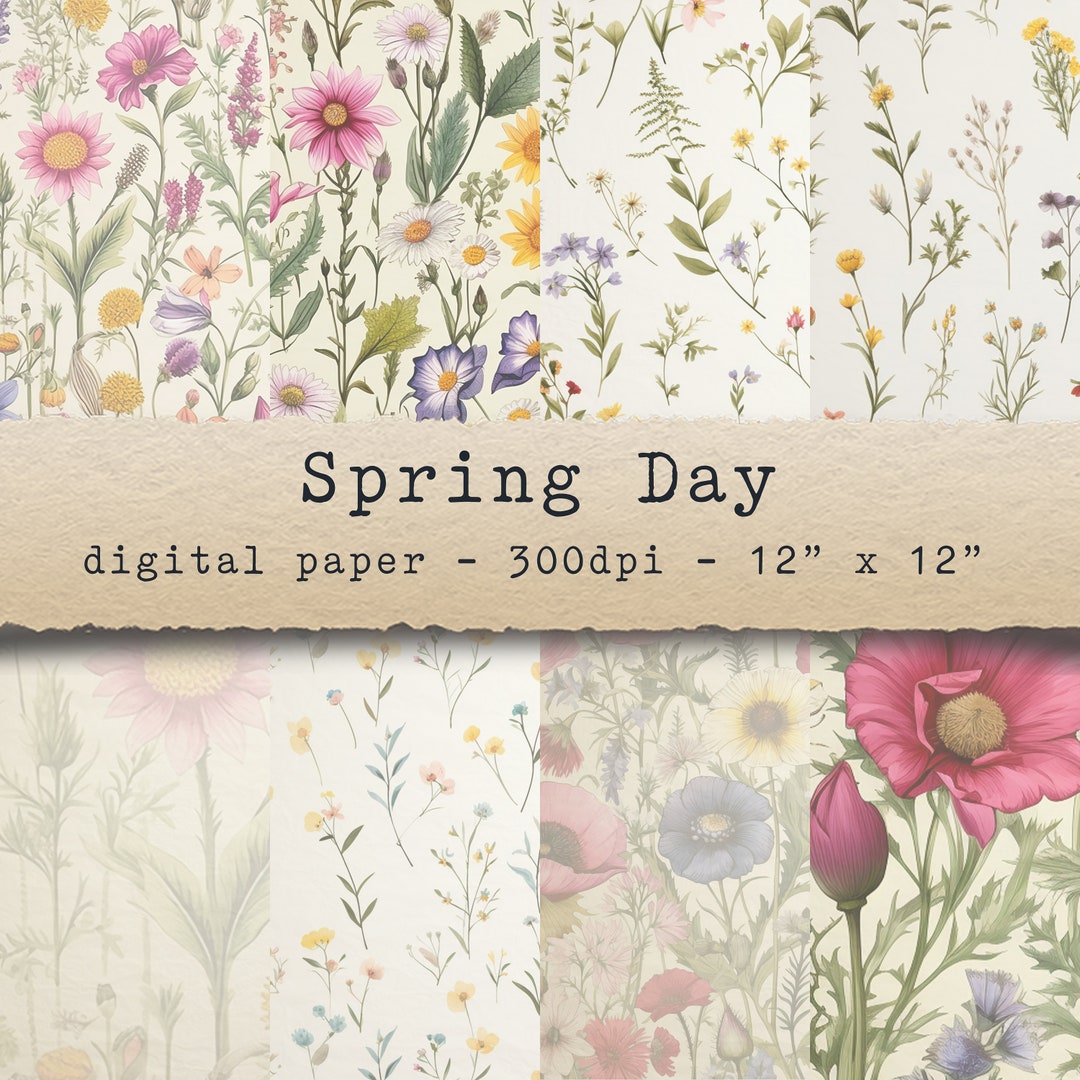 Spring Day - Digital Papers, Backgrounds, Scrapbooking, Jpg, Junk ...
