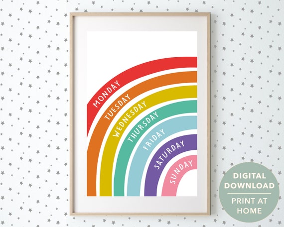 Art & Collectibles DIGITAL DOWNLOAD Days of the week Print Printable ...