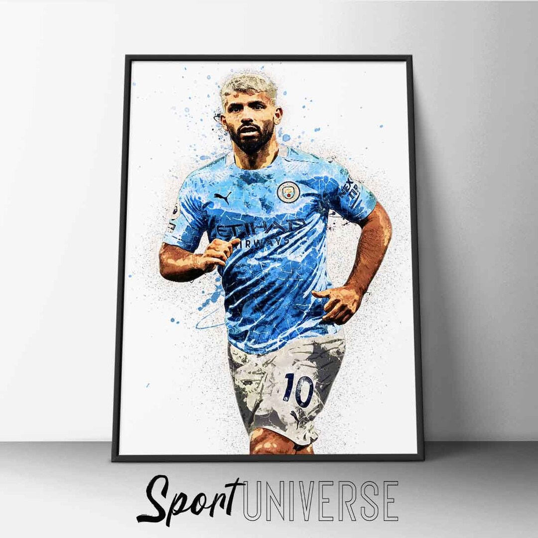 Aguero Canvas Print Sergio Aguero Poster Canvas Print Manchester City ...