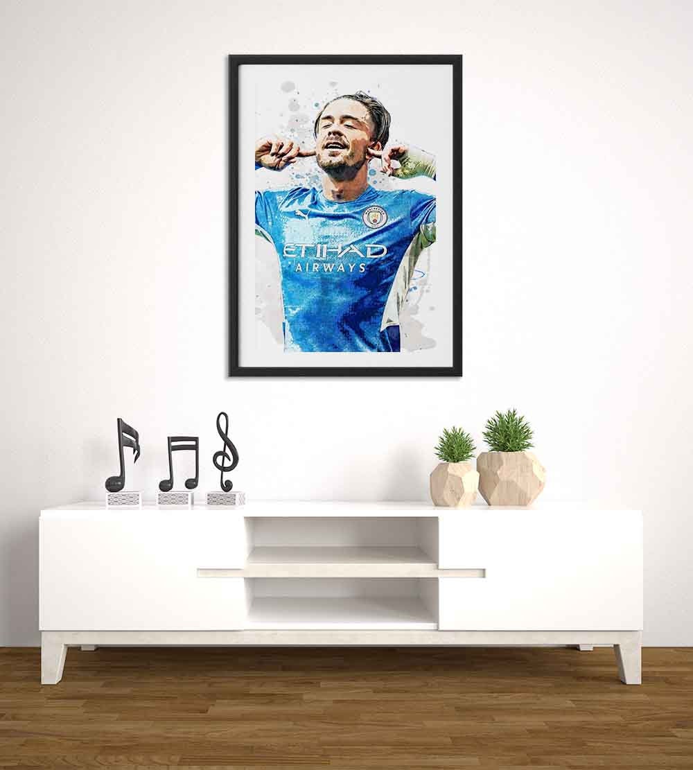Jack Grealish Poster Jack Grealish Print Manchester City Art Print Wall ...