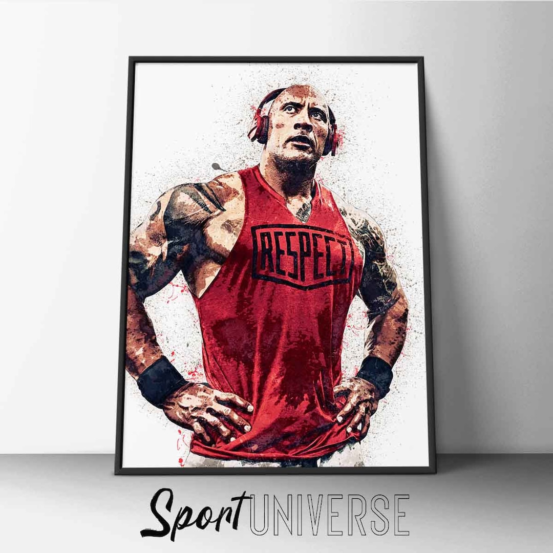 Dwayne Johnson Poster the Rock Canvas Print Wall Art Man Cave - Etsy