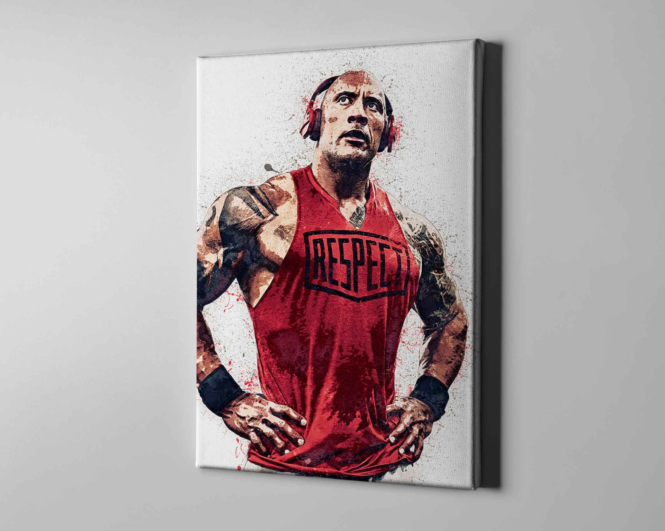 Dwayne Johnson Poster the Rock Canvas Print Wall Art Man Cave - Etsy