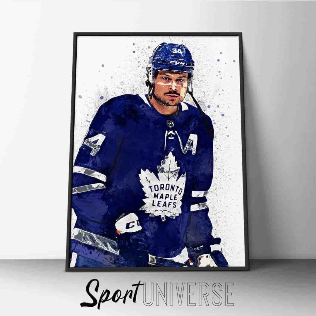 Auston Matthews Poster Auston Matthews Print Canvas Print NHL Toronto ...