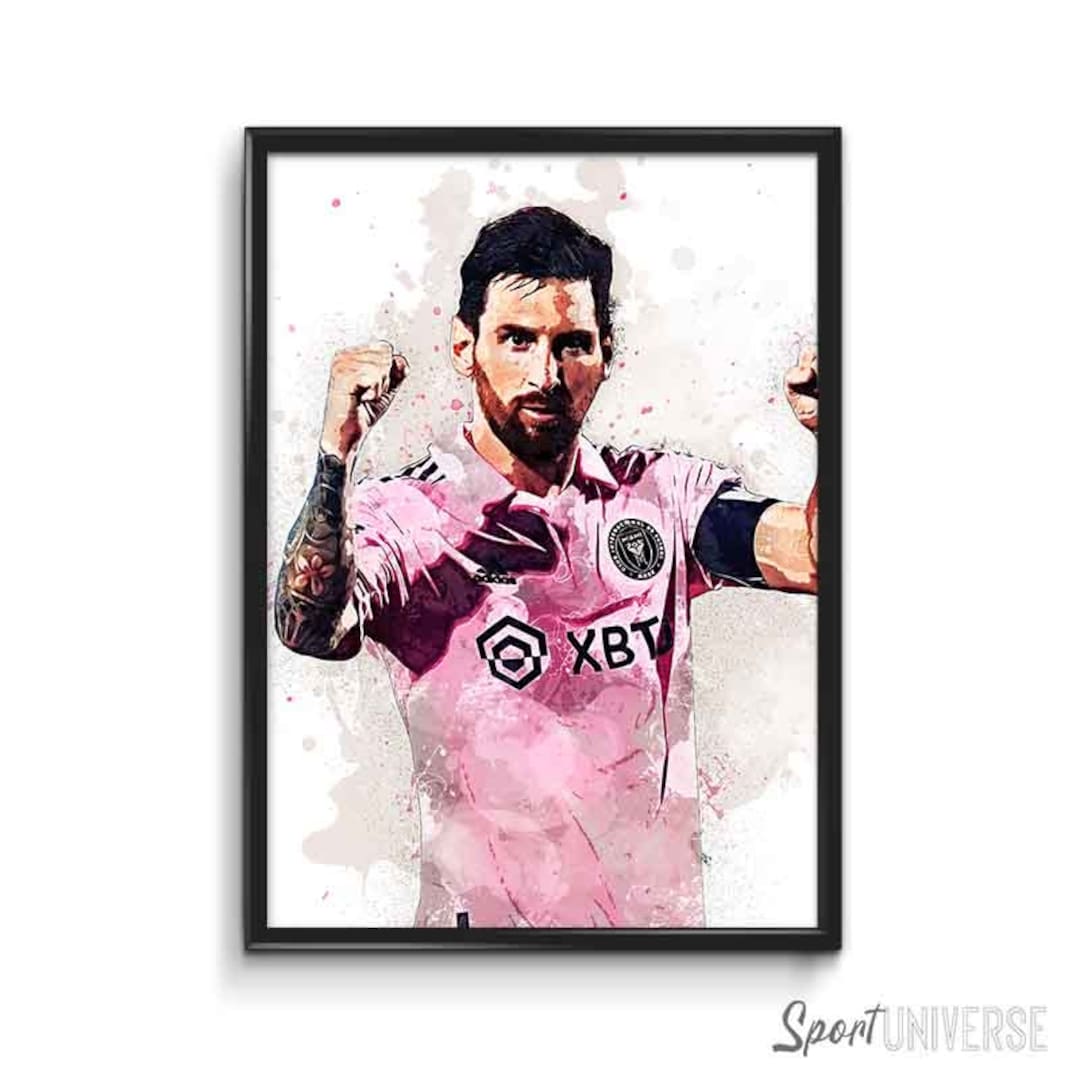 Lionel Messi Poster Messi Print Inter Miami CF Art Print Wall - Etsy