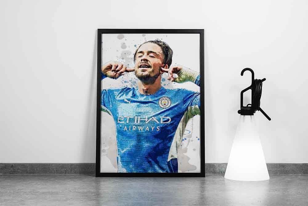 Jack Grealish Poster Jack Grealish Print Manchester City Art Print Wall ...