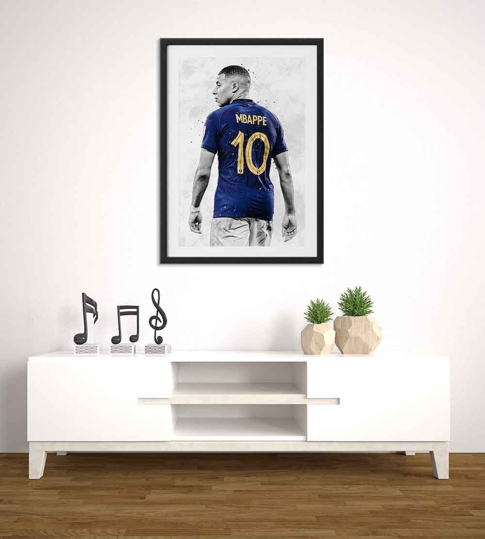 Kylian Mbappe Poster Mbappe Print France Kit Art Print Wall Art Man ...