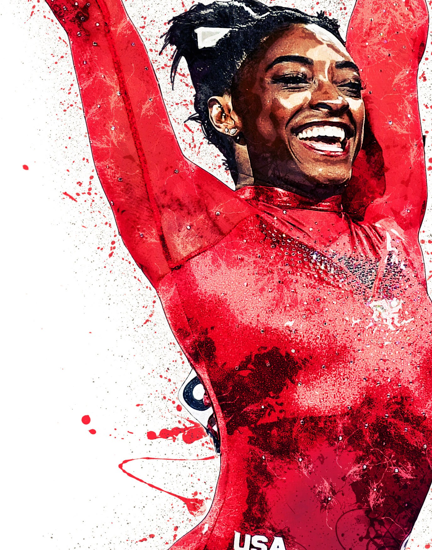 Simone Biles Poster Simone Biles Canvas Print Gymnastics Wall Art Man ...