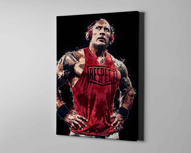 Dwayne Johnson Poster the Rock Canvas Print Wall Art Man Cave - Etsy