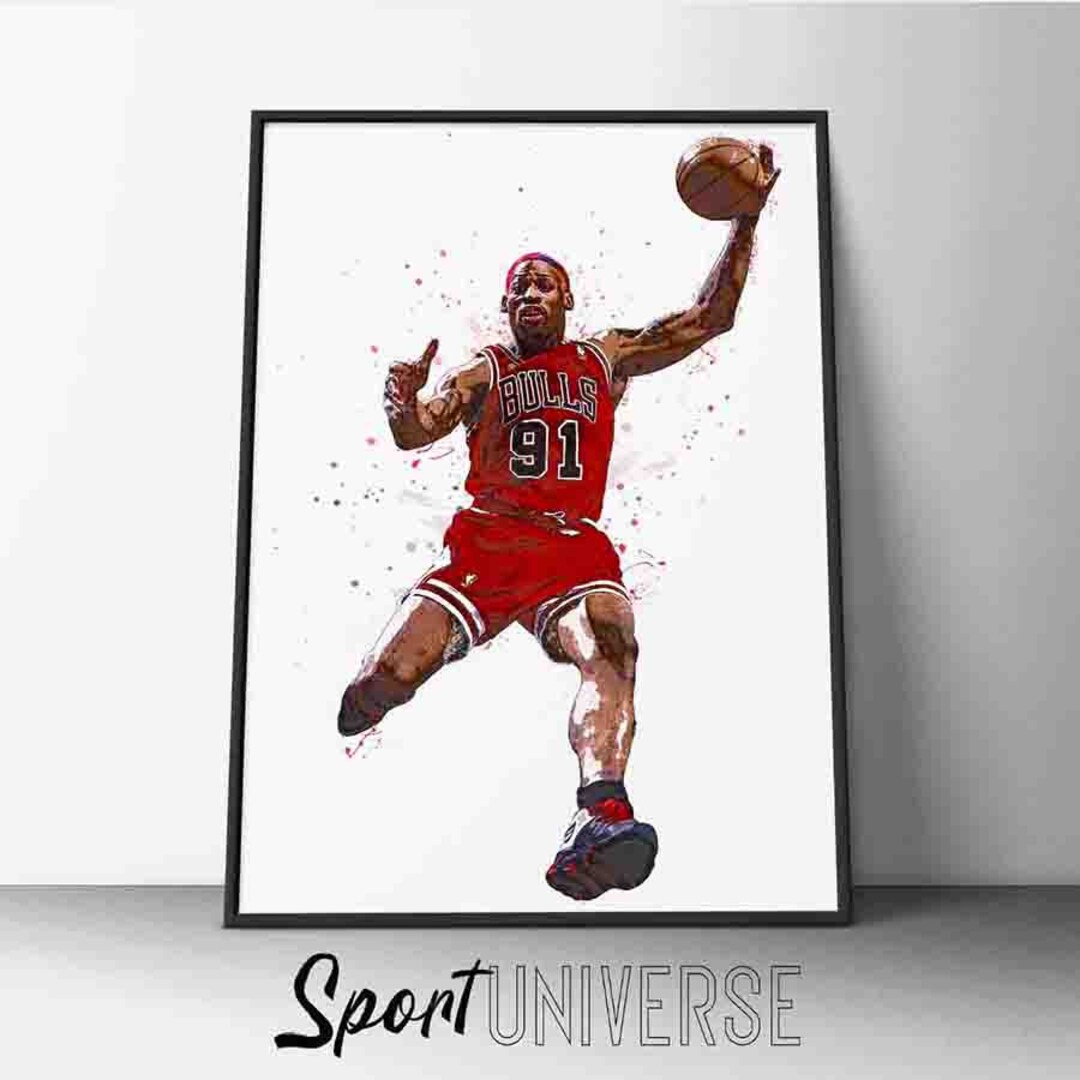 Dennis Rodman Poster Rodman Print Canvas Print Chicago Bulls - Etsy
