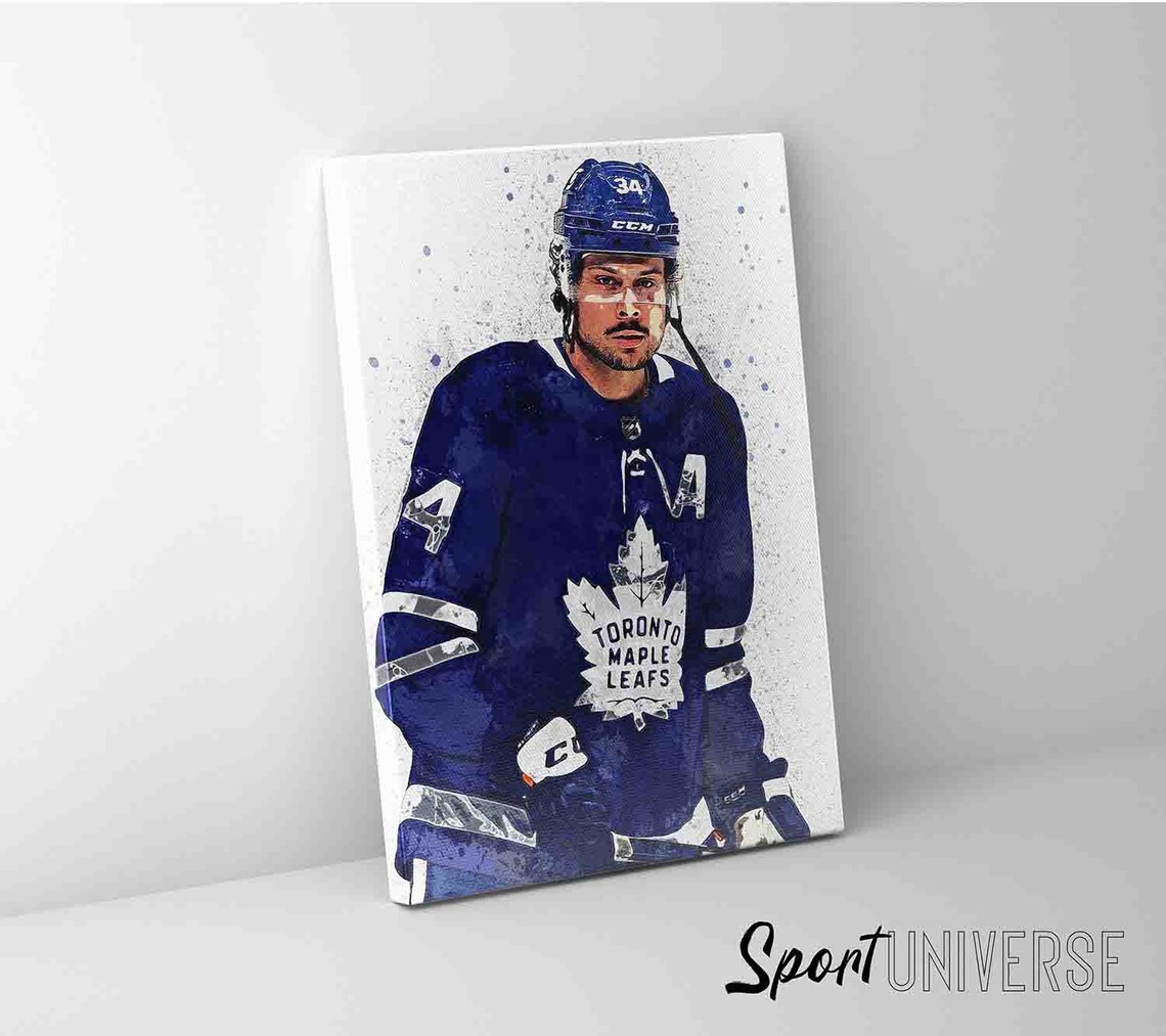 Auston Matthews Poster Auston Matthews Print Canvas Print NHL Toronto ...