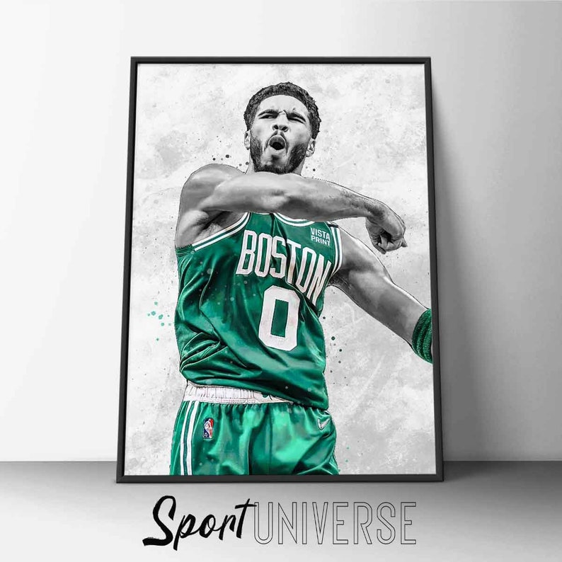Jayson Tatum Poster Jayson Tatum Print Canvas Print Boston Celtics Wall ...