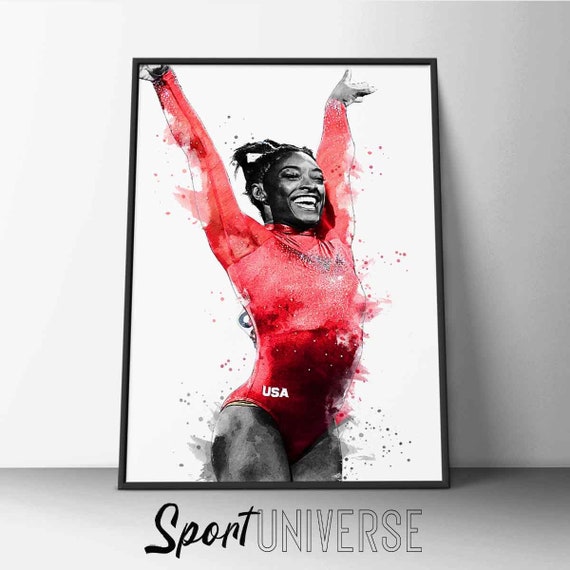 Simone Biles USA Poster Simone Biles Canvas Print Gymnastics | Etsy