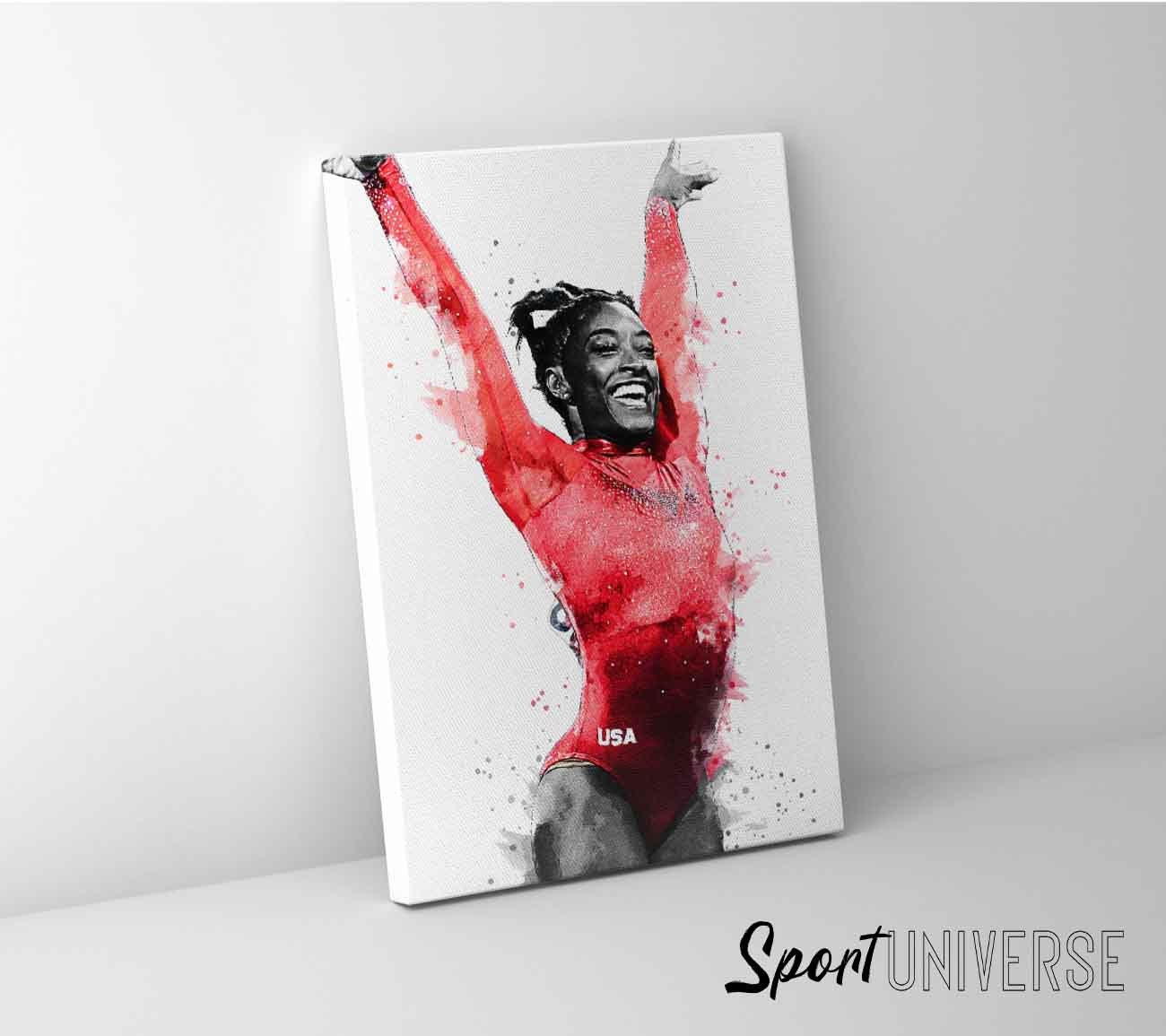 Simone Biles USA Poster Simone Biles Canvas Print Gymnastics | Etsy