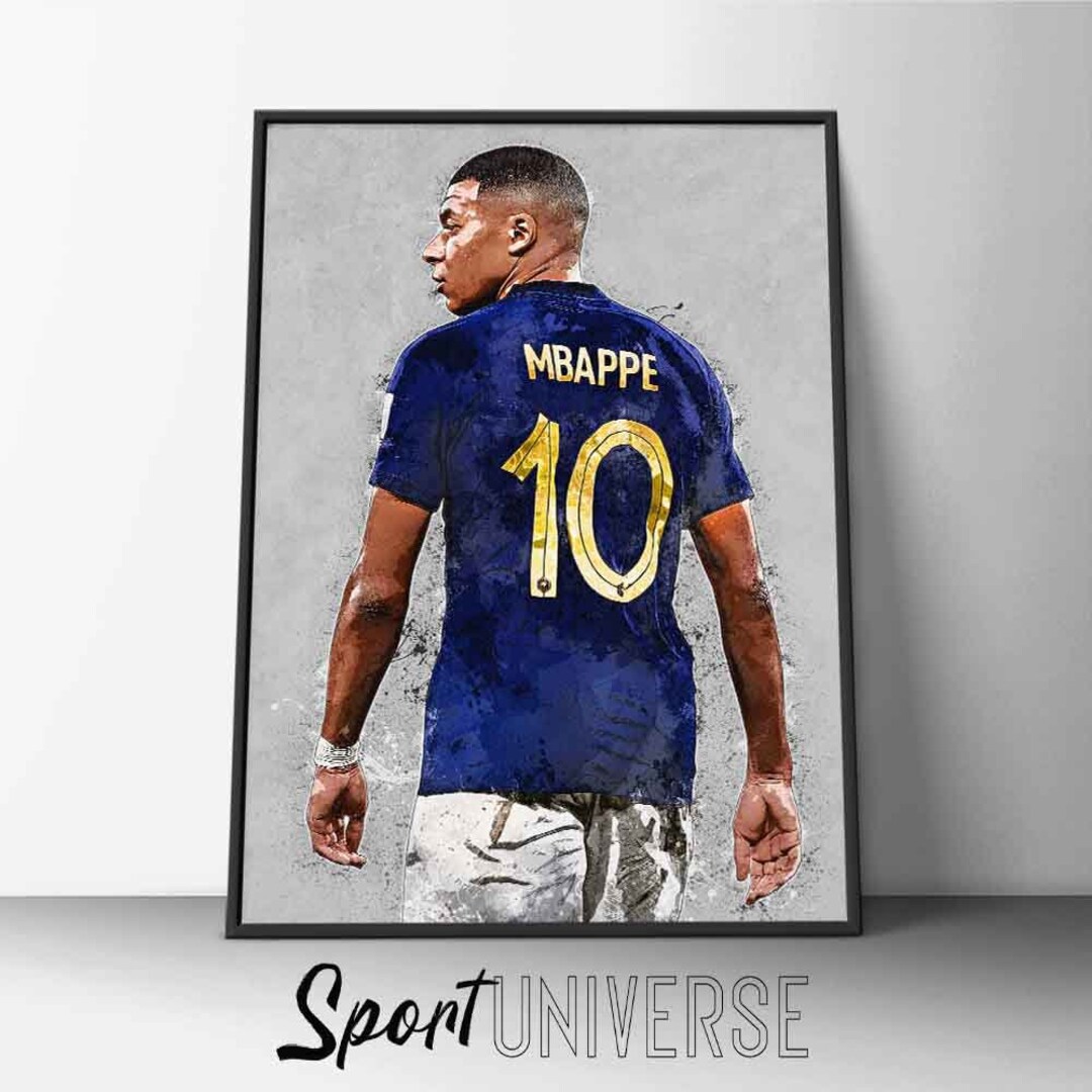 Kylian Mbappé Print Mbappe Canvas Art Print Wall Art Man Cave - Etsy