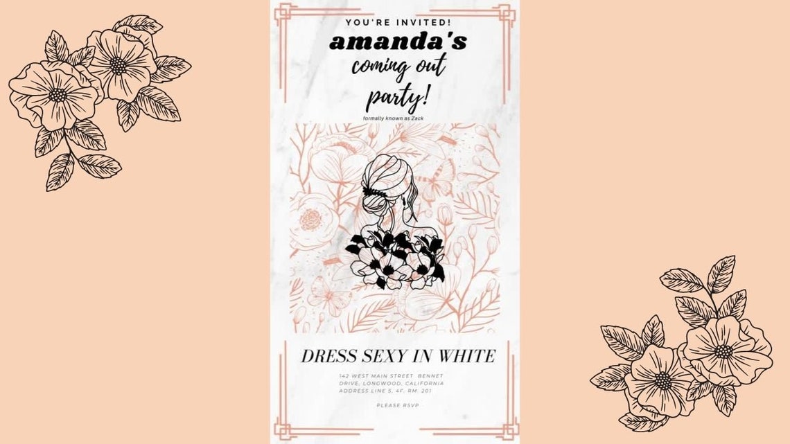 Evite Gif, Digital Download, Invitation, Birthday Invite, Floral ...