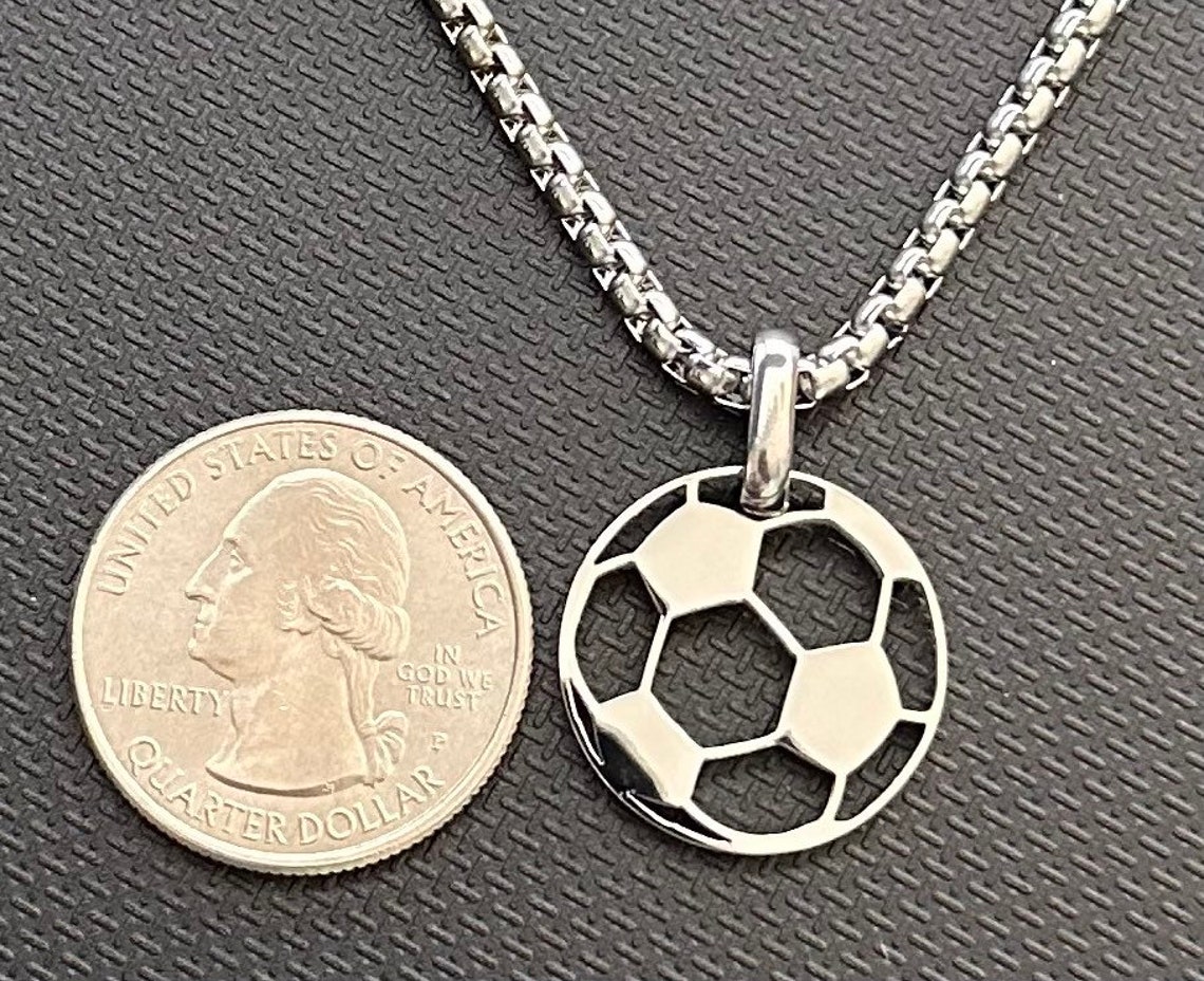 Stainless Steel Soccer Ball Pendant Necklace, Sport Jewelry Gift - Etsy